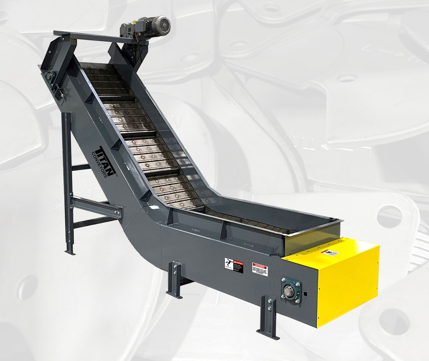 Model 640 6" Pitch Hinged Steel Belt Conveyor | Titan Industries Inc.